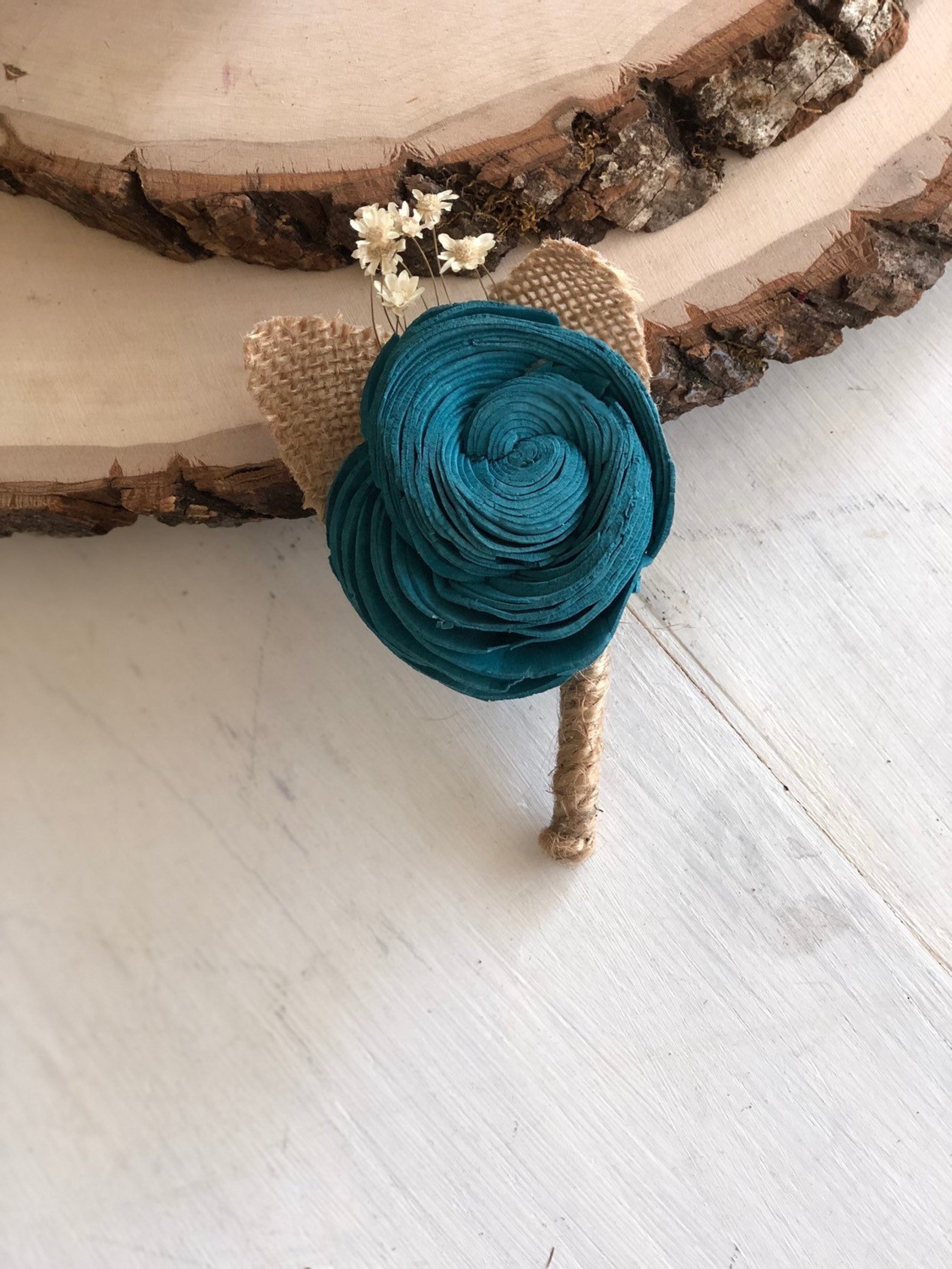 Rustic Boutonnière Wooden Flowers Rustic Charm Wedding | Etsy