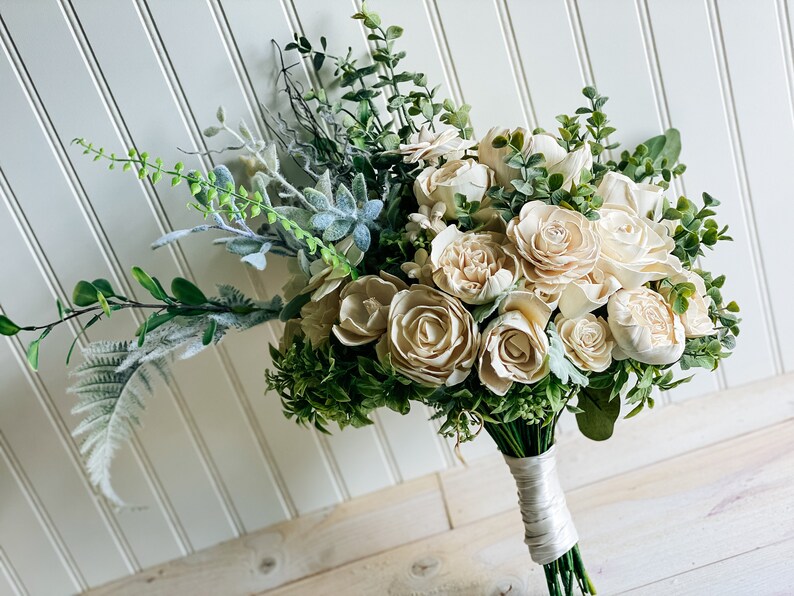 Woodland Whimsy Wooden Flowers Sola Flower Bouquet Wood | Etsy