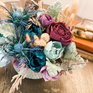READY TO SHIP - Mermaid Purple and Mint Flower Arrangement - Sola Wood ...