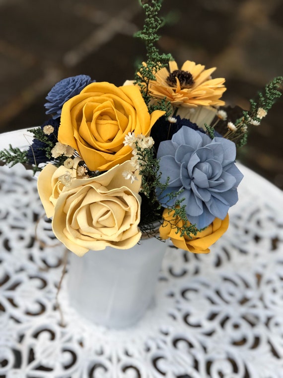 Lemon Drop Flower Arrangement Rustic Decor Sola Flowers | Etsy