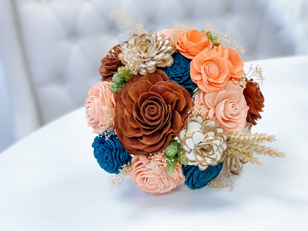 Green Hops and Barley Bouquet - Sola Flower Bouquet - Wedding Bouquet ...