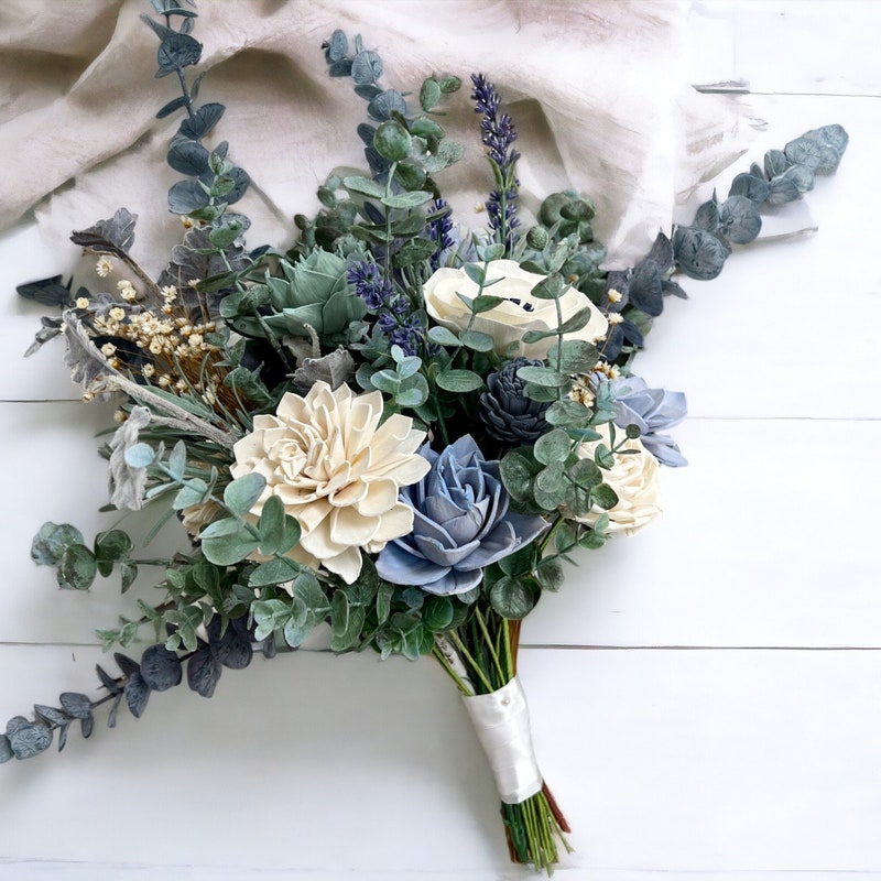 Dusty Blue Bouquet - Etsy