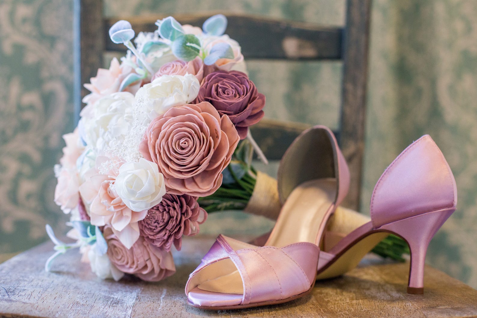 Shabby Chic Bridal Bouquet Wooden Flowers Shabby Chic - Etsy