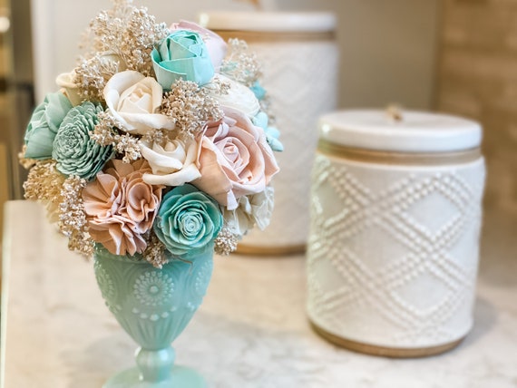 Mint And Pink Centerpiece