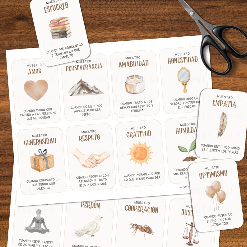 Core Values & Character Traits for Kids Spanish Version | Valores Y ...