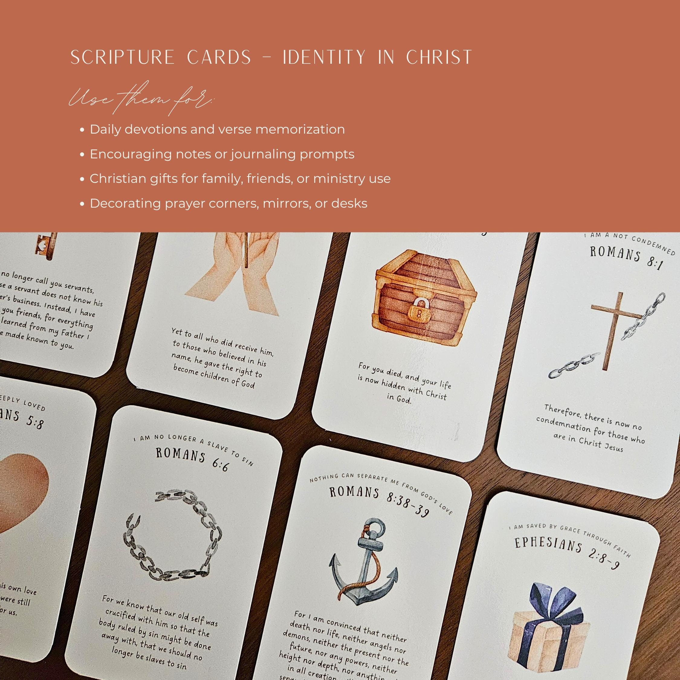 Identity in Christ Scripture Cards – 32 Bible Verse for Christian Kids ...