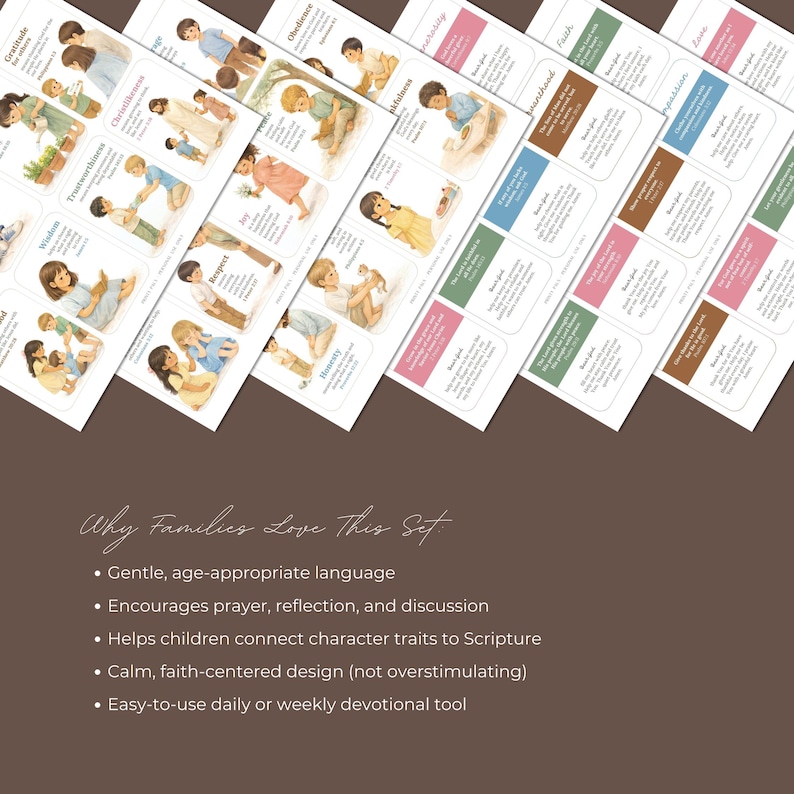 Christian Character Traits | Printable Biblie Verse and Prayer Cards ...