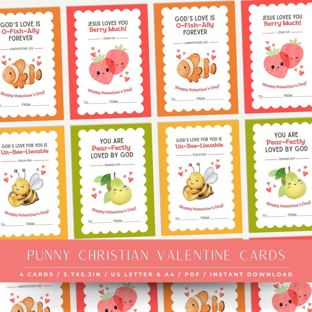 Christian Valentine’s Day Cards for Kids | Printable Bible Verse Valday ...