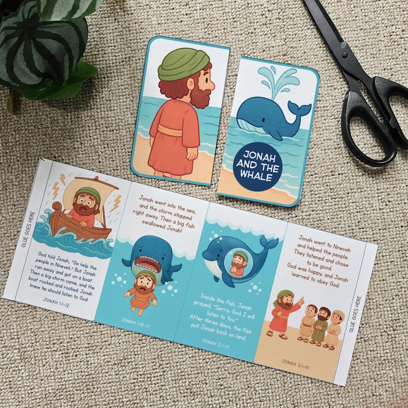 Jonah and the Whale Craft Printable | Bible Story Activity for ...