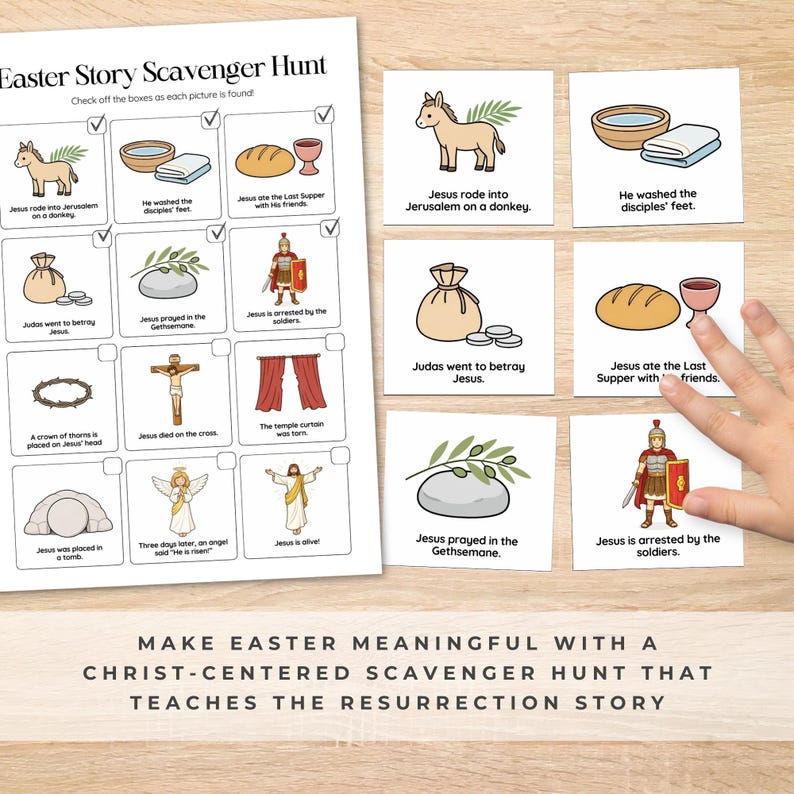 Easter Scavenger Hunt Printable, Bible Story Game for Christian Kids - Etsy