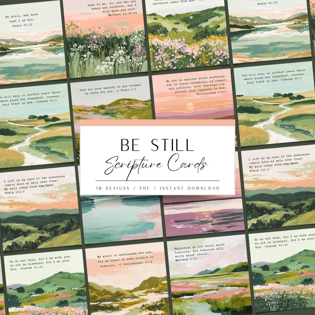 Be Still Scripture Cards | Christian Printable US Letter & A4 | Bible ...