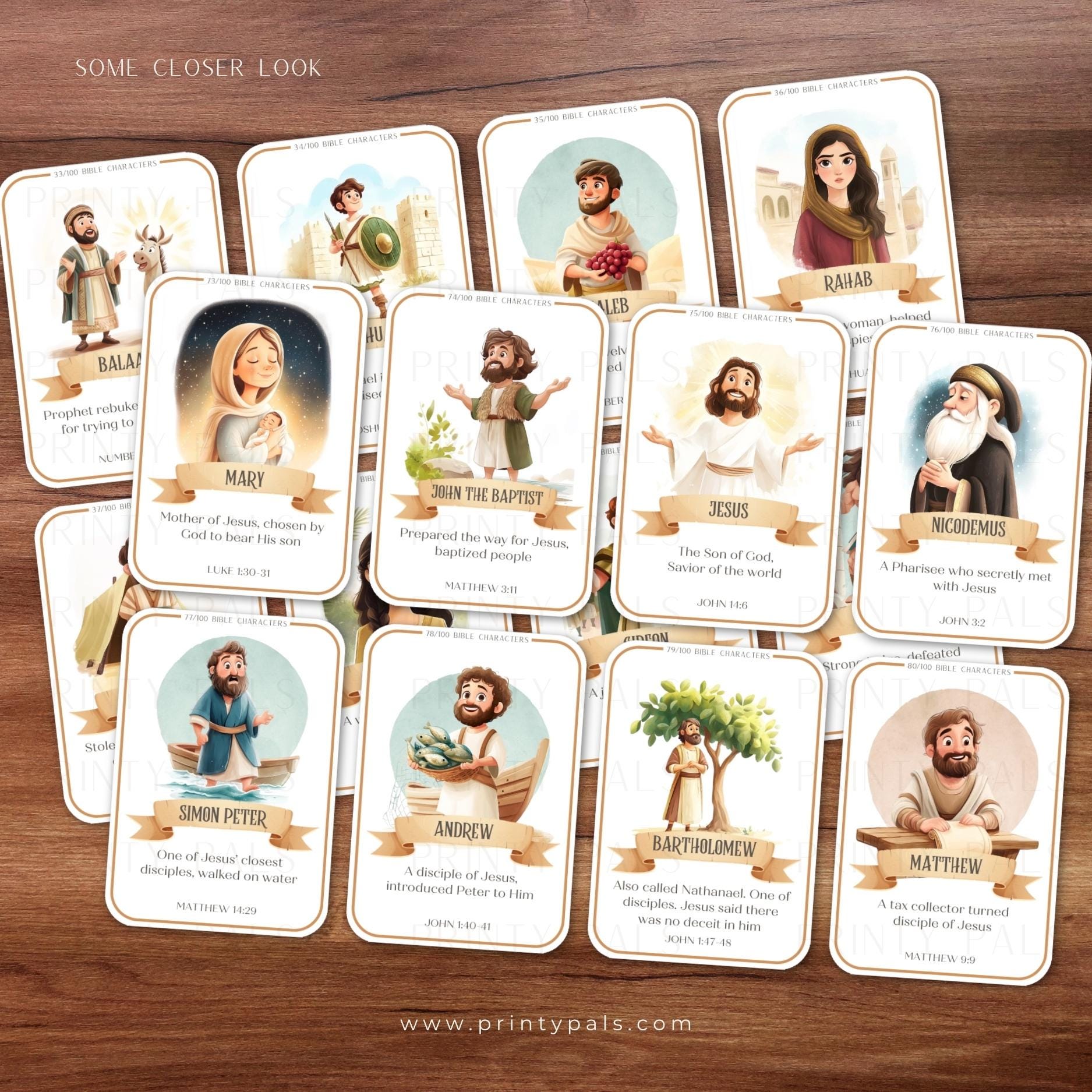 100 Bible Character Flashcards: Christian Education for Kids ...
