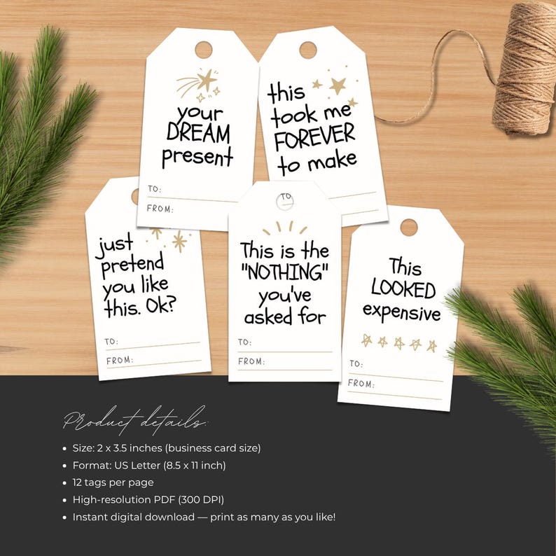 Funny Printable Gift Tag: Sarcastic Humor Present Labels (set of 12) - Etsy