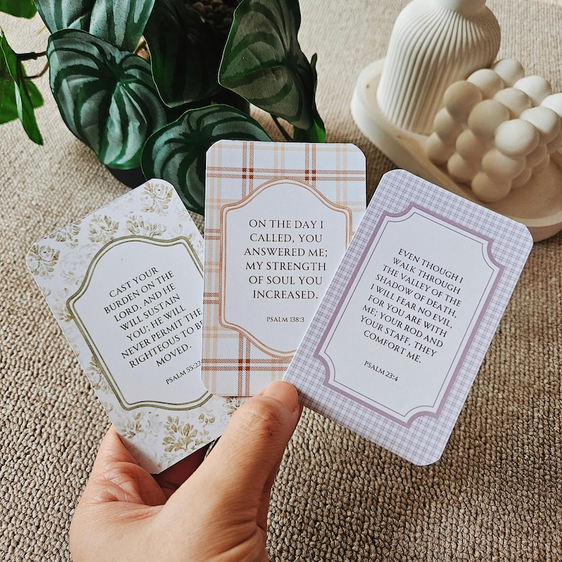 Strength and Comfort Scripture Cards – 30 Bible Verse Memory Set ...