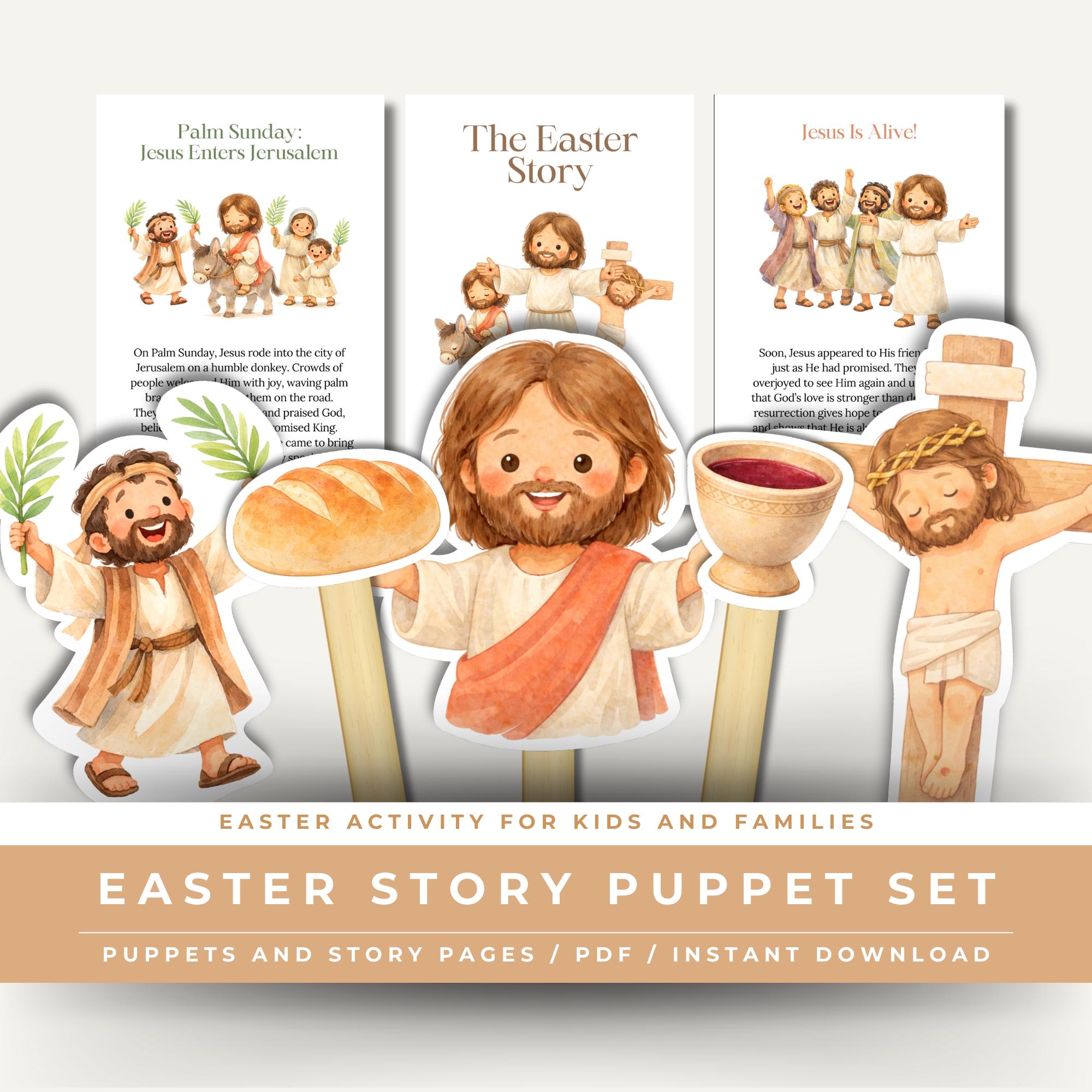 Easter Story Puppets for Kids | Printable Holy Week Activity for ...