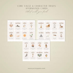 Kids Affirmation Cards: Core Values and Character Traits. Homeschool ...
