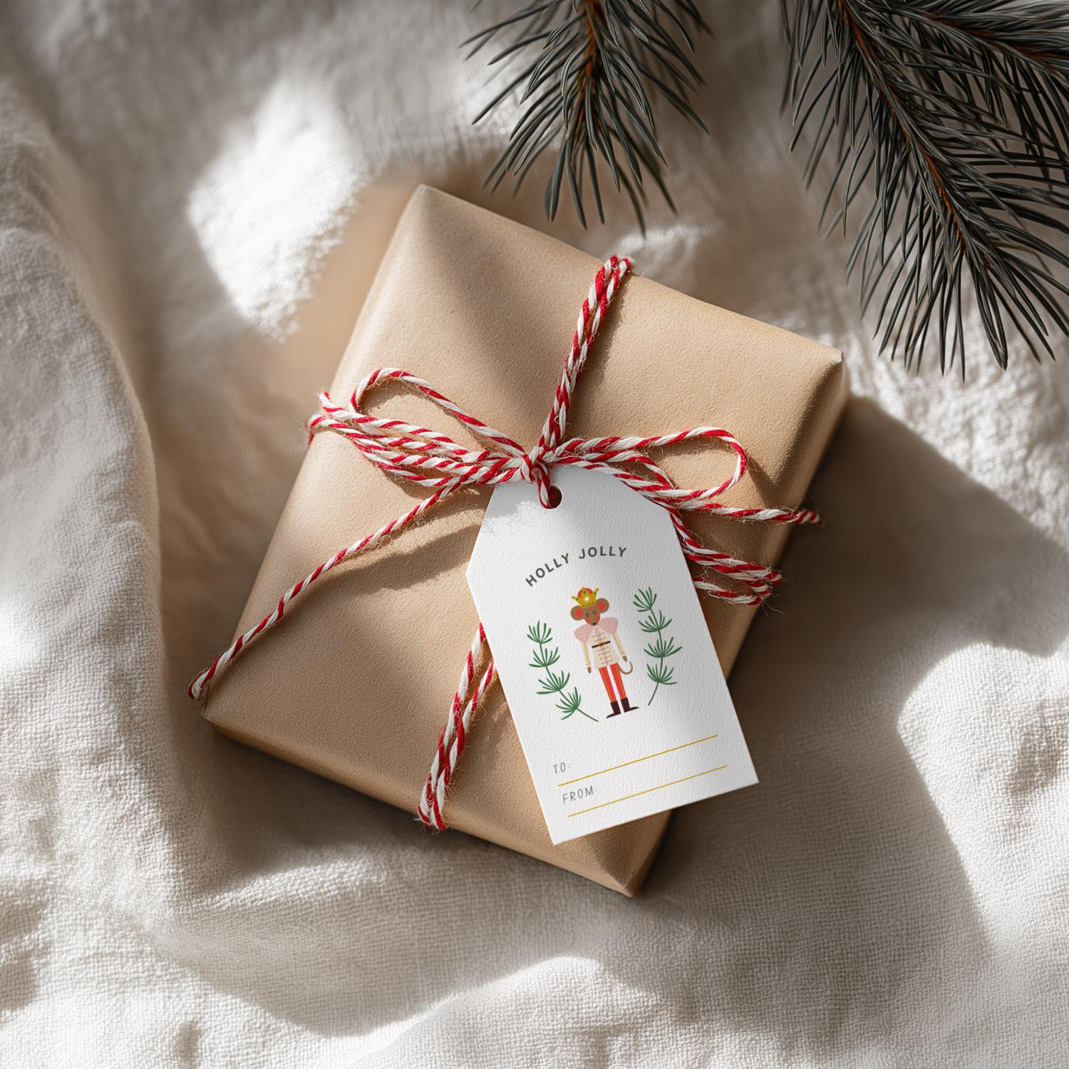 Christmas Gift Tag Printable – Festive Nutcracker Modern Tags - Etsy