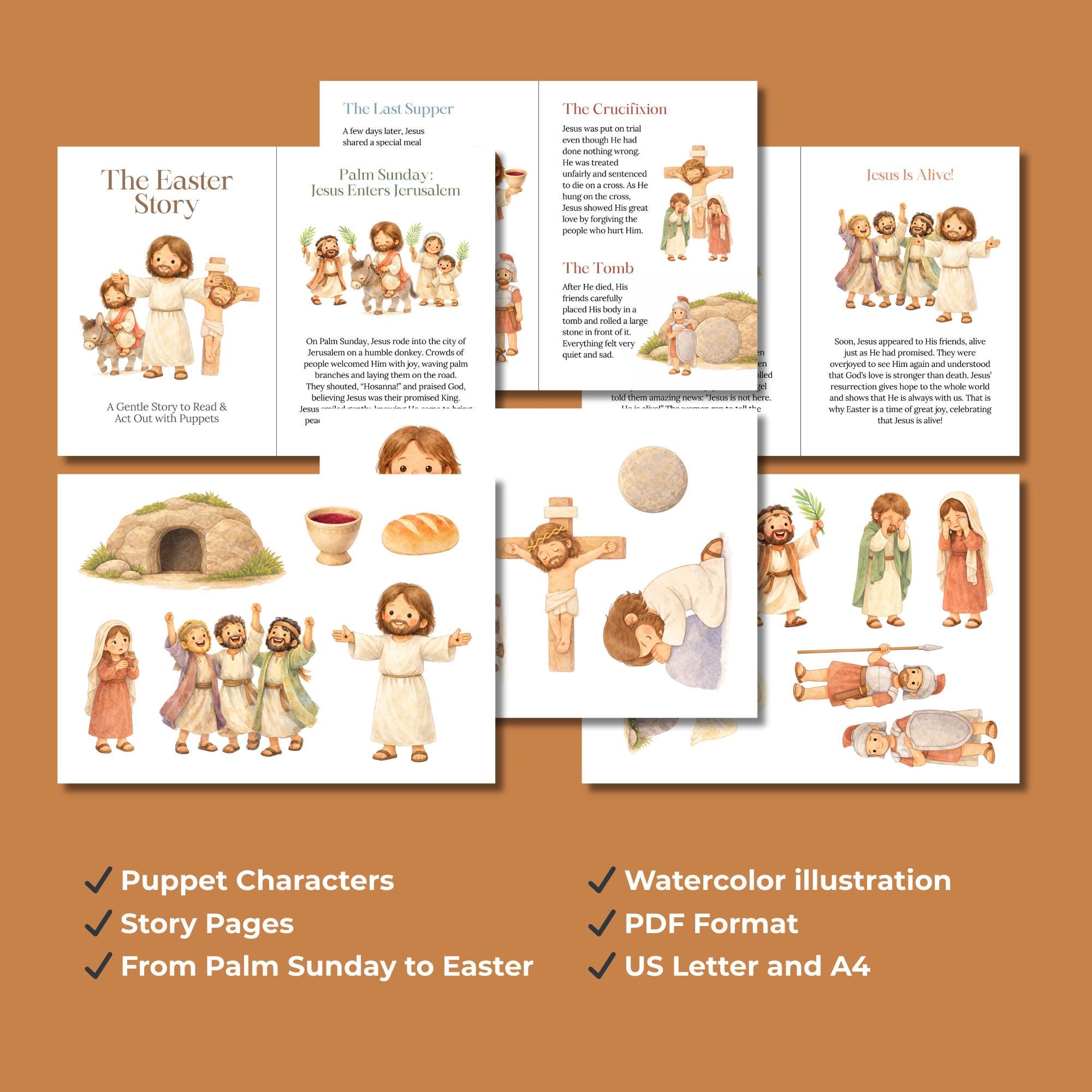 Easter Story Puppets for Kids | Printable Holy Week Activity for ...
