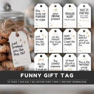 Funny Printable Gift Tag: Sarcastic Humor Present Labels (set of 12) - Etsy