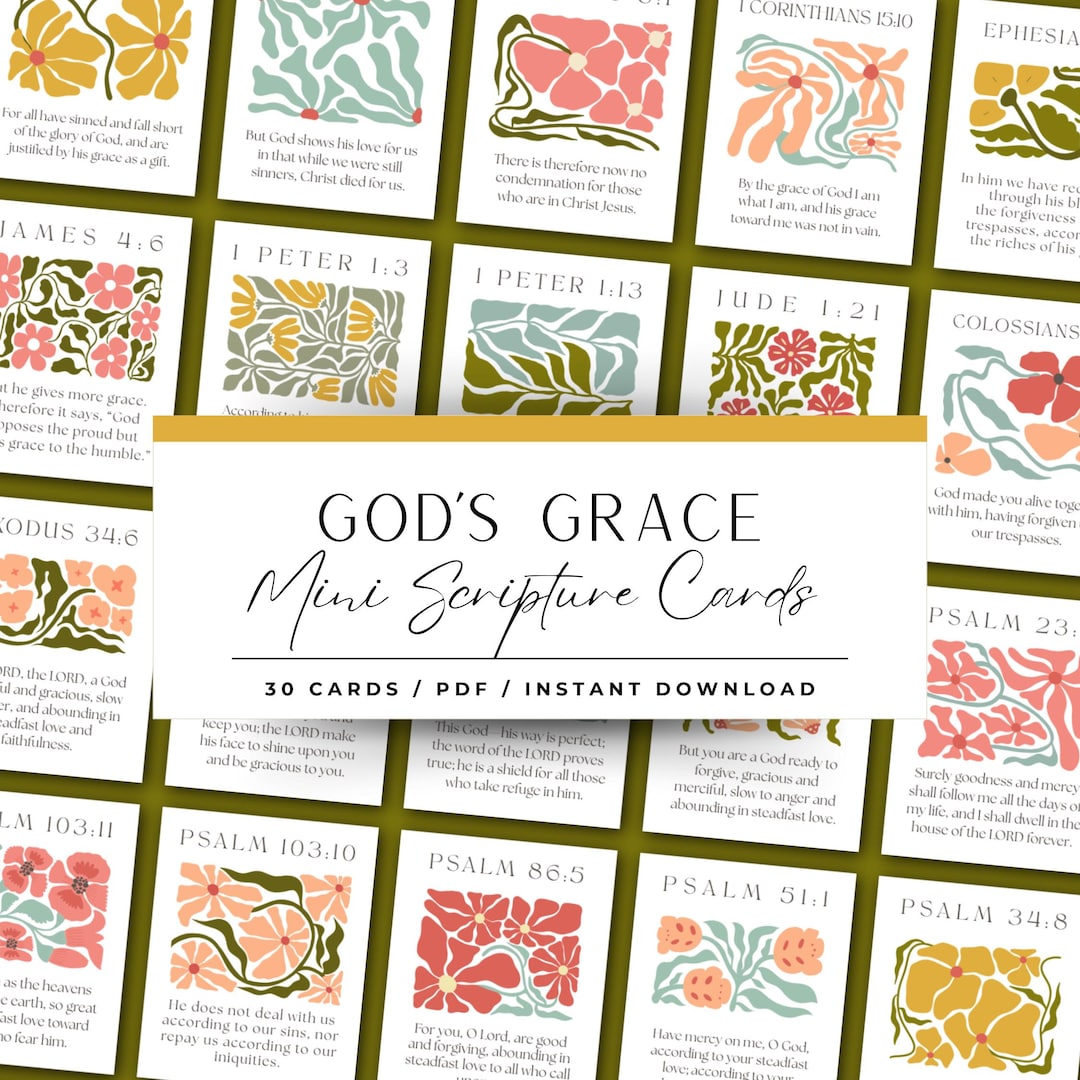 God’s Grace – Mini Bible Verse Cards (ESV) | 30 Printable Scripture ...