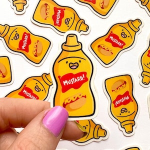 Mustard Mini Sticker | Waterproof Sticker |kawaii Vinyl Sticker |yellow ...