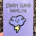 Thunderstorm Enamel Pin | Kawaii Enamel Pin | Cute Hard Enamel Pin ...