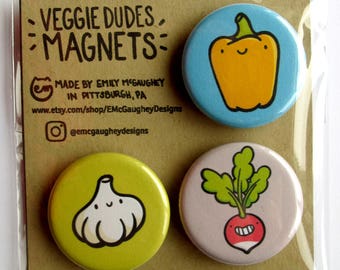 Vegan Magnet Pack / Vegetable Refrigerator Magnets / Healthy | Etsy