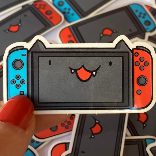 Video Game Cat Vinyl Sticker Kawaii Cat Gamer Gift Mini - Etsy
