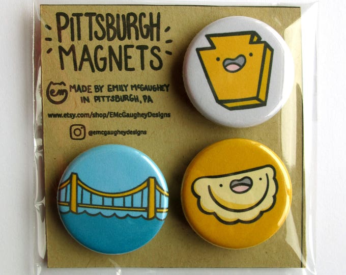 Pittsburgh Magnet Pack | Refrigerator Magnets | Fridge Magnets | Locker ...