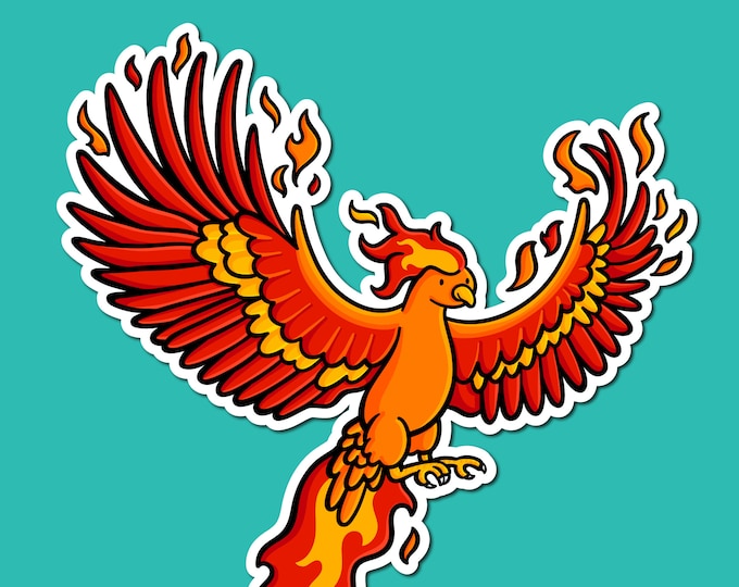 Phoenix Vinyl Sticker | Magical Sticker | Waterproof Sticker | Kawaii ...