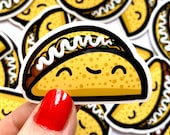 Mini Taco Sticker Waterproof Vinyl Sticker Kawaii Sticker - Etsy