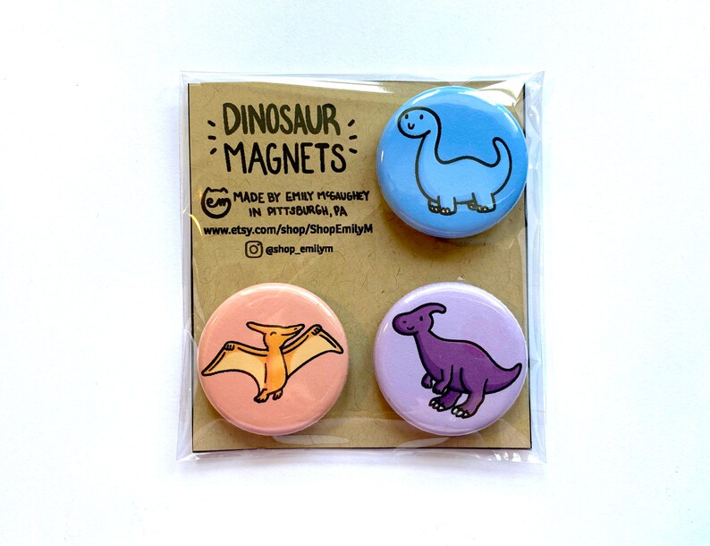 Dinosaur Magnet Pack Cute Dino Magnets Brontosaurus - Etsy