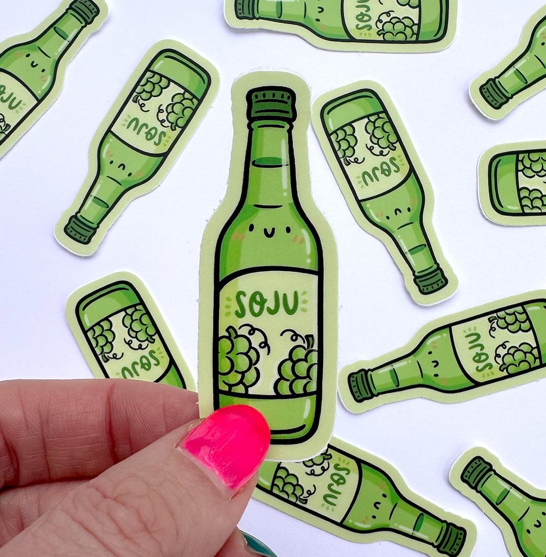 Mini Grape Soju Vinyl Sticker| Bottle of Soju Sticker |cute Soju ...