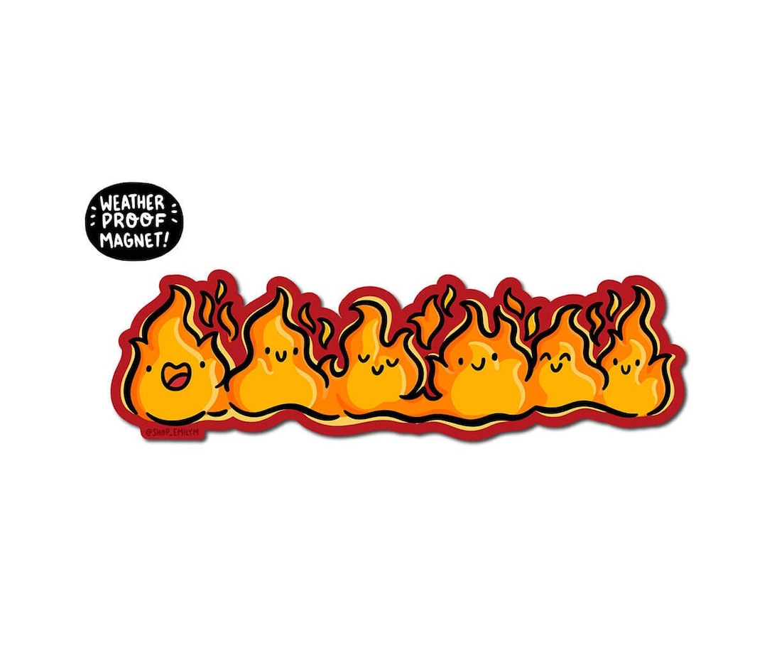 Flame Friends Magnet | Waterproof Vinyl Car Magnet | Cartoon Fire ...