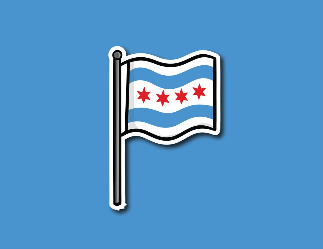 Chicago Flag Vinyl Sticker | Cute Chicago Sticker | Cute Flag Sticker ...