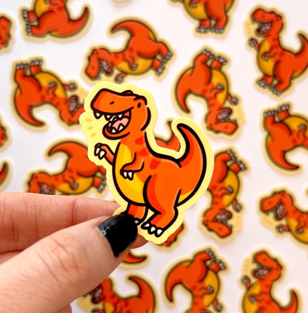 T-rex Mini Sticker | Waterproof Sticker | Kawaii Dinosaur Sticker |cute ...