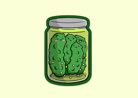 Jar of Pickles Sticker Waterproof Vinyl Sticker I love | Etsy