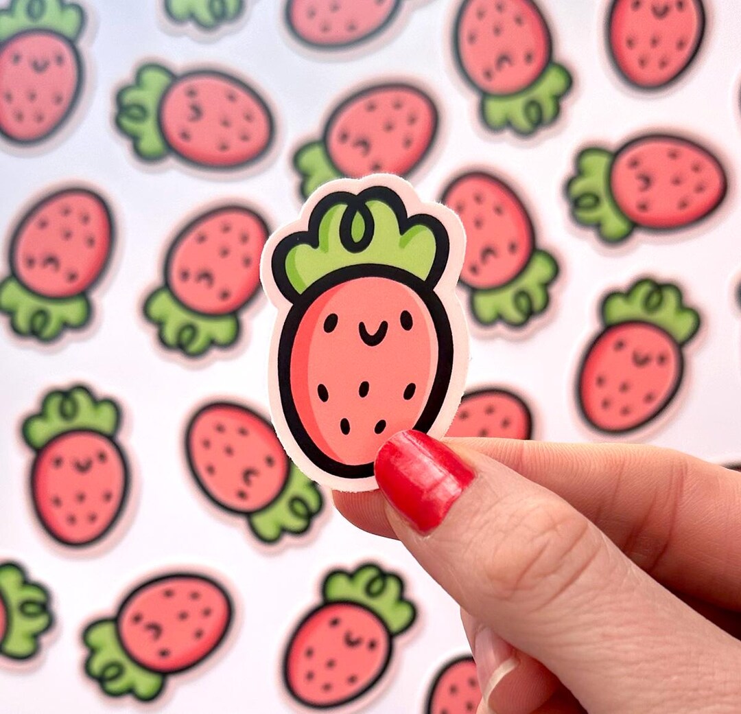 Mini Strawberry Sticker | Healthy Food Sticker | Kawaii Food Sticker ...