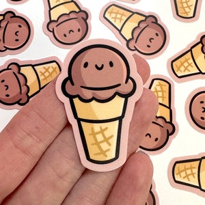 Mini Chocolate Ice Cream Cone Vinyl Sticker | Chocolate Ice Cream ...