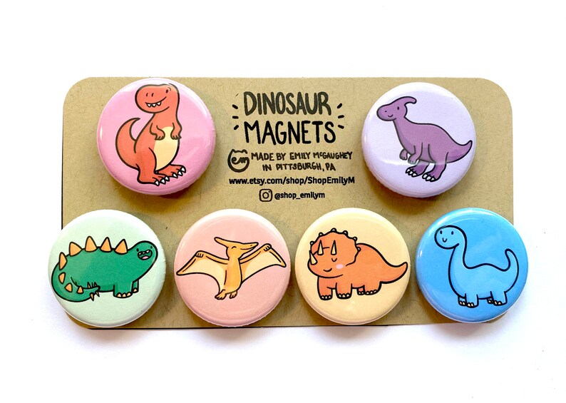 Dinosaur Magnet Pack Cute Dino Magnets Brontosaurus - Etsy