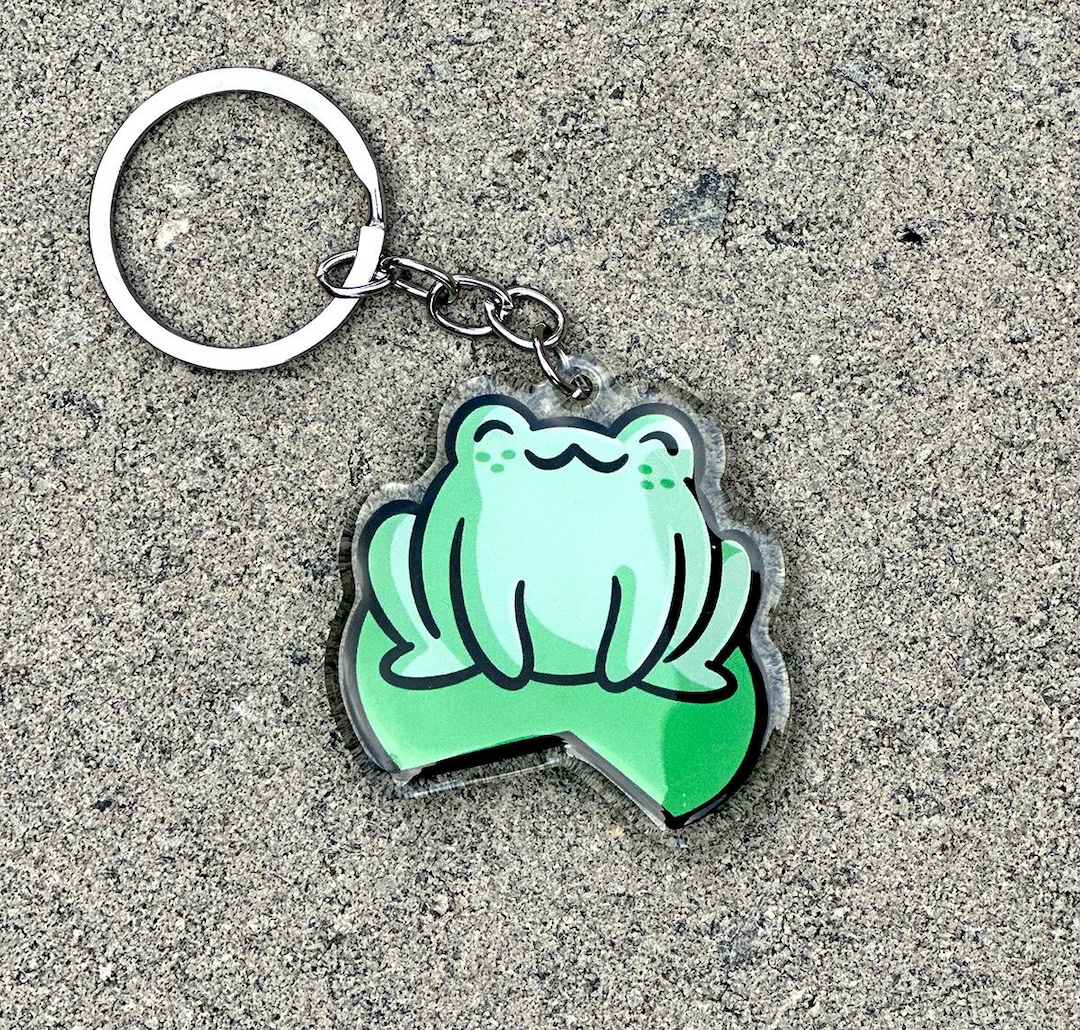 Froggy Keychain | Cute Acrylic Keychain | Frog on Lilypad Keychain ...