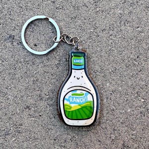 Ranch Keychain | Cute Acrylic Keychain | Bottle of Ranch Keychain ...