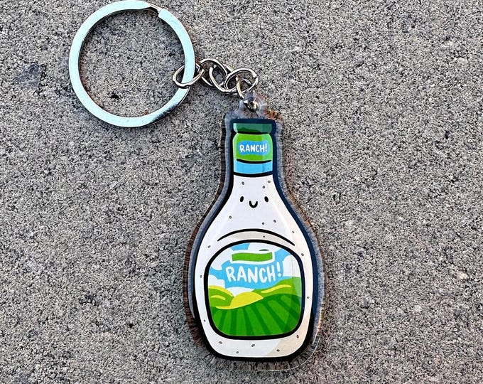 Ranch Keychain | Cute Acrylic Keychain | Bottle of Ranch Keychain ...
