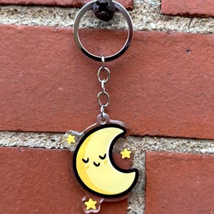 Moon and Stars Keychain | Cute Acrylic Keychain | Outer Space Keychain ...