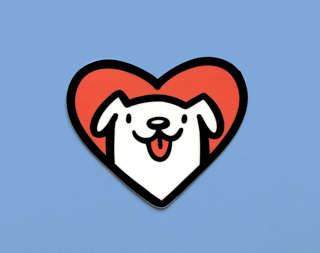 Dog Heart Sticker | Vinyl Sticker | Waterproof Sticker | Kawaii Sticker ...