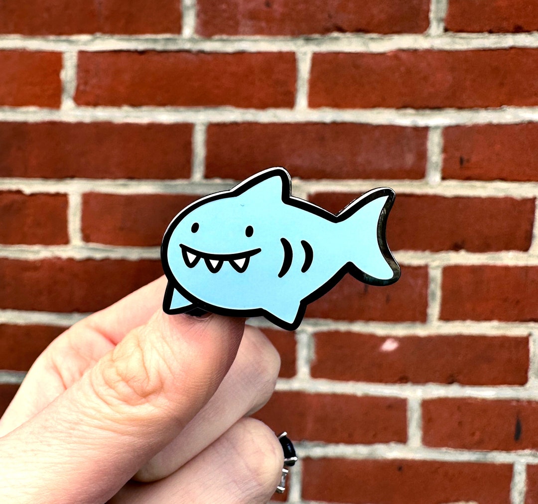 Shark Hard Enamel Pin | Kawaii Enamel Pin | Cute Shark Enamel Pin ...