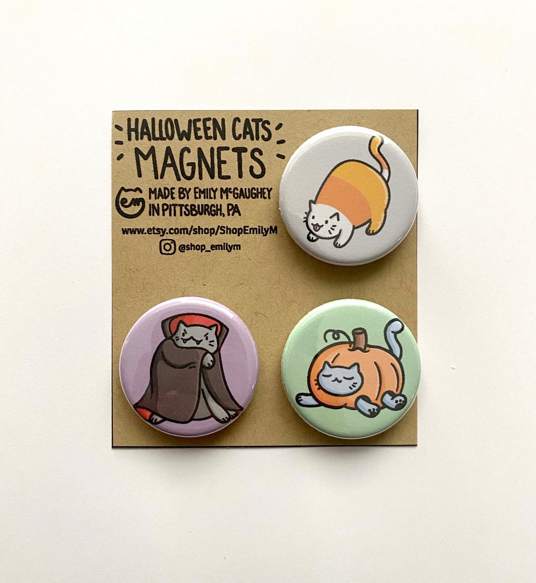 Halloween Cats Magnet Pack | Halloween Decoration | Kawaii Cat Magnet ...