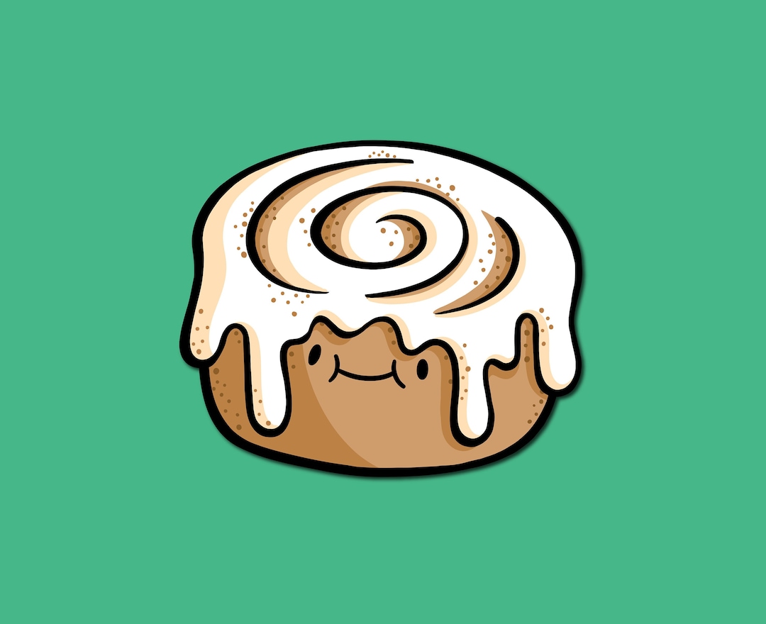 Cinnamon Roll Sticker | Weatherproof Vinyl Sticker | Waterproof Sticker ...