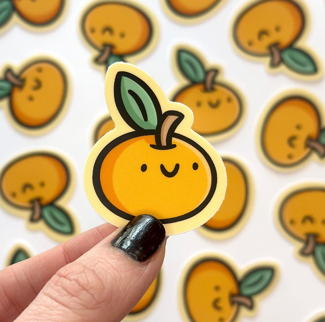 Mini Orange Sticker | Cute Food Sticker |kawaii Food Sticker | Happy ...