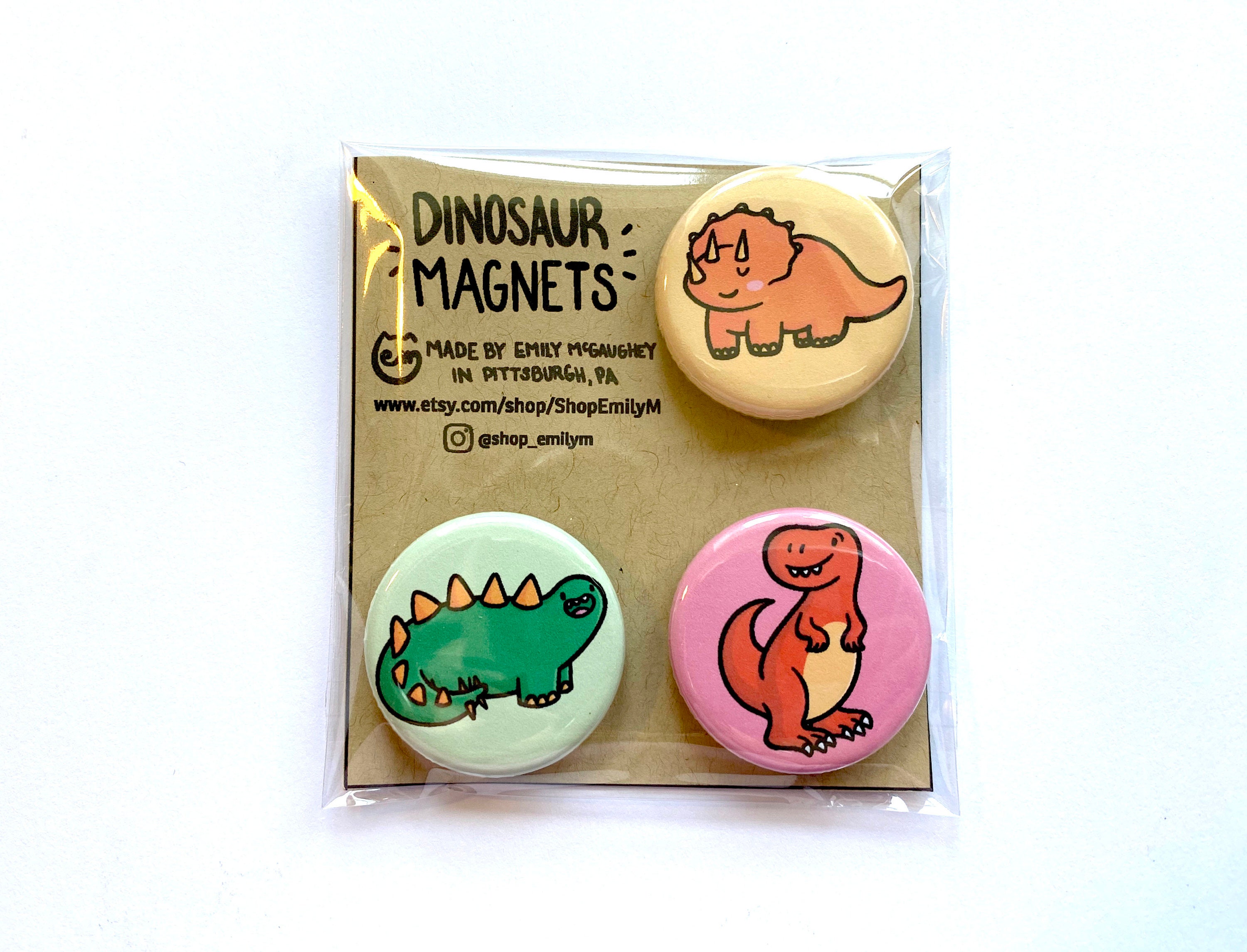 Dinosaur Magnet Pack Cute Dino Magnets Stegosaurus | Etsy